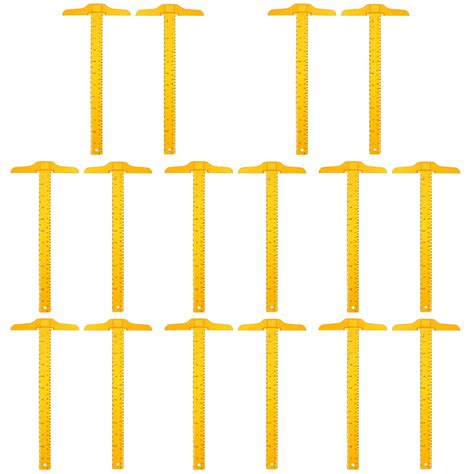 Homemaxs 16 Pcs Professional T Shape Ruler General Layout Ruler Clear Drafting Supplies