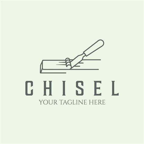 Icon Chisel Logo Line Art Symbol Minimalist Design 26134979 Vector Art