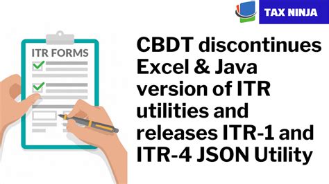 CBDT Releases ITR 1 And ITR 4 JSON Utility Tax Ninja Serving Knowledge Digitally