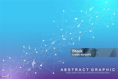 기하학적 인 그래픽 배경 분자 그리고 커뮤니케이션입니다 큰 화합물과 복잡 한 데이터입니다 관점 배경 막입니다 최소한의 배열 큰