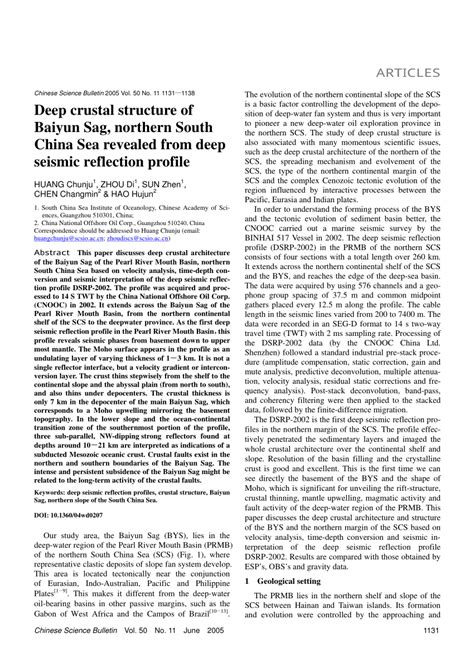 Pdf Deep Crustal Structure Of Baiyun Sag Northern South China Sea
