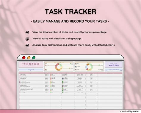 To Do List Task Tracker Excel Google Sheets Template Productivity Planner Task Management