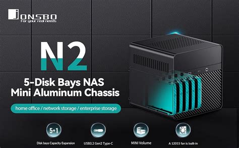 Jonsbo N2 Black Nas Itx Case 5 1 Disk Bays Mini Aluminum Case Built In 12cm Fan