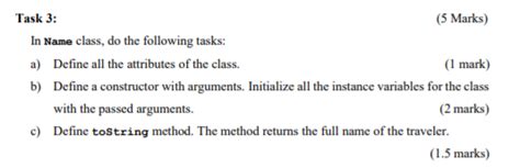 solved task 3 5 marks in name class do the following