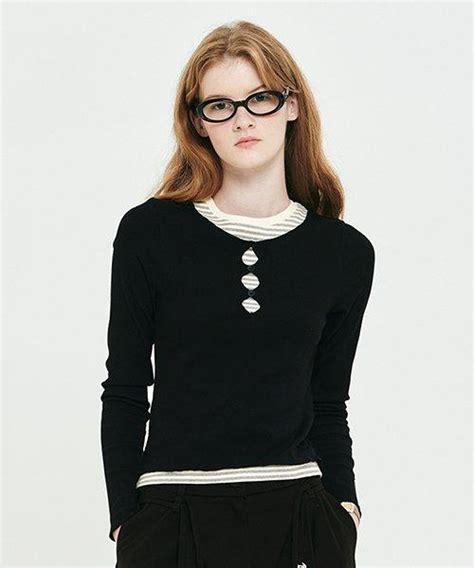 키르시 보헤미안 레이어드 슬림 롱 슬리브 블랙 위시버킷