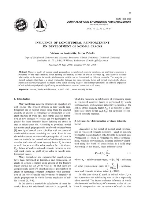Pdf Influence Of Longitudinal Reinforcement On Development Of Normal Cracks