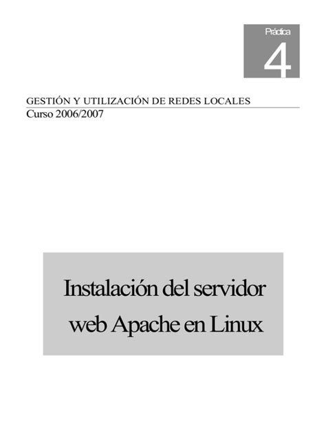Instalación Del Servidor Web Apache En Linux