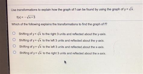 Solved Use Transformations To Explain How The Graph Off Can