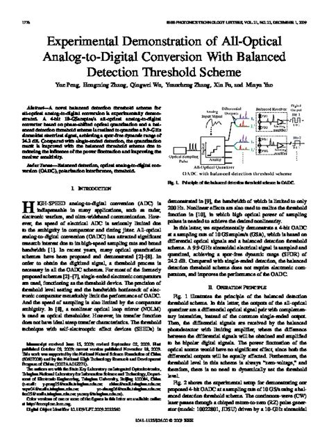 Download Pdf Experimental Demonstration Of All Optical Analog To