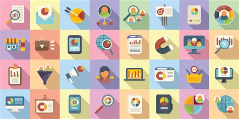 Market Segmentation Icons Set Flat Vector Customer Audience 8821504