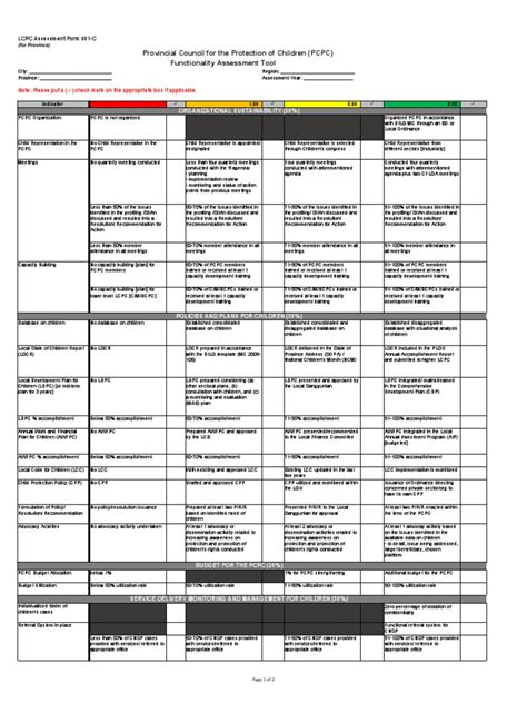Lcpc Assessment Form 001 C Pdf Economies