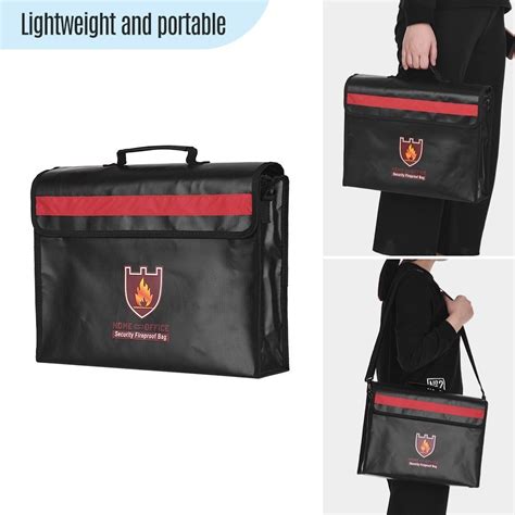 Large Fireproof Document Bag Waterproof Document Holder With Shoulder