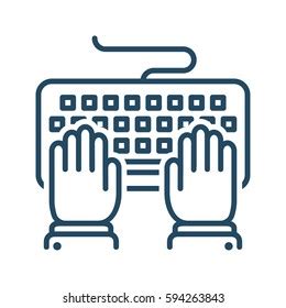Hands Typing On Keyboard Vector Icon Stock Vector Royalty Free Shutterstock