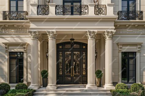 Una Casa Blanca Neoclásica Con Columnas En La Entrada Que Evoca La