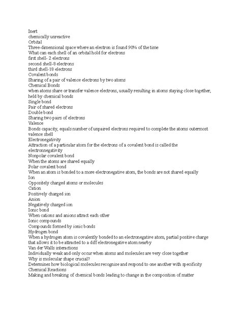 Inert Bsc 2010 Inert Chemically Unreactive Orbital Three Dimensional Space Where An Electron