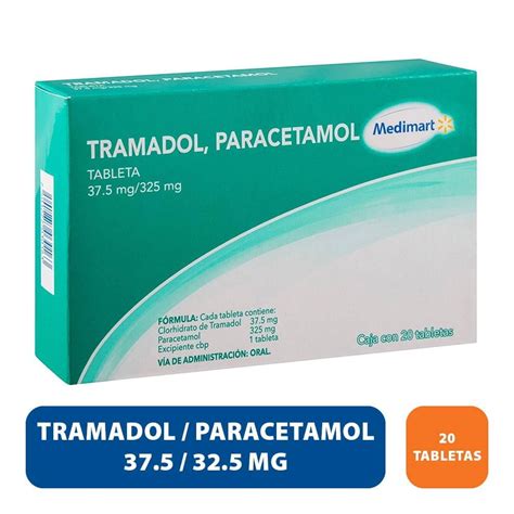 Tramadol Paracetamol Medimart 375 Mg325 Mg 20 Tabletas Walmart En