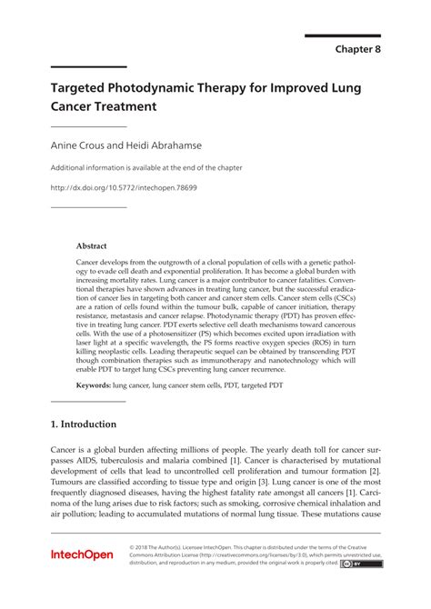 Pdf Targeted Photodynamic Therapy For Improved Lung Cancer Treatment
