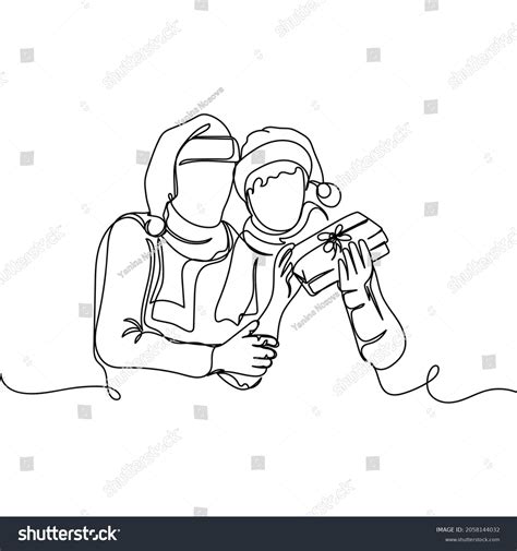 Continuous One Single Line Drawing Couple Stock Vector Royalty Free