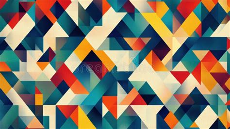 Mosaic Inspired Pattern Of Colorful Triangles Creating A Vibrant Abstract Design Generative Ai
