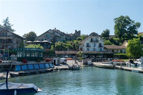 Port Area Of Yvoire France On Lake Geneva In Summer Editorial Stock