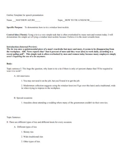 FREE 10 Demonstrative Speech Outline Samples In PDF DOC