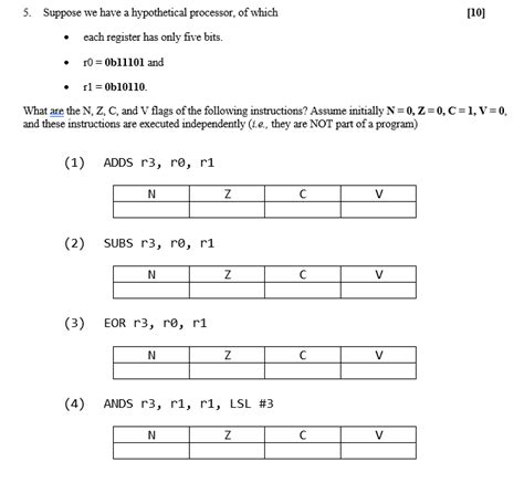 Solved 5 Suppose We Have A Hypothetical Processor Of Which