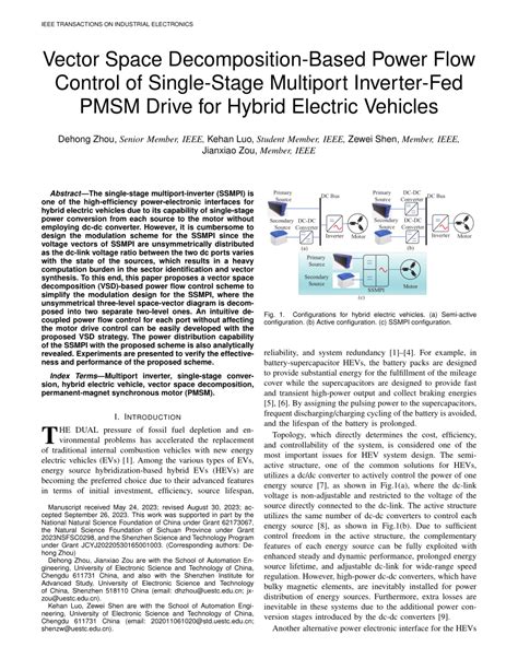 Pdf Vector Space Decomposition Based Power Flow Control Of Single Stage Multiport Inverter Fed