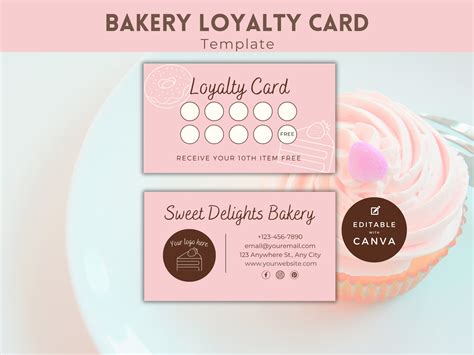 Bakery Loyalty Card Template Bakery Business Marketing Bakery