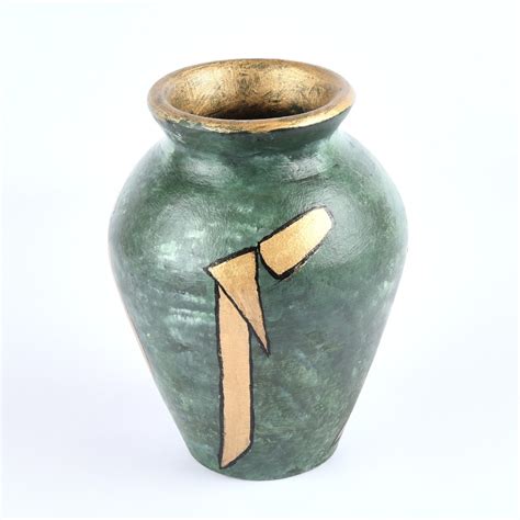 فازة ديكور من الفخار بالطراز الصوفي أخضر 1015 سم منتجات هاند ميد