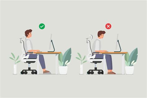 Proper And Improper Sitting Posture At Desk 67262433 Vector Art At Vecteezy