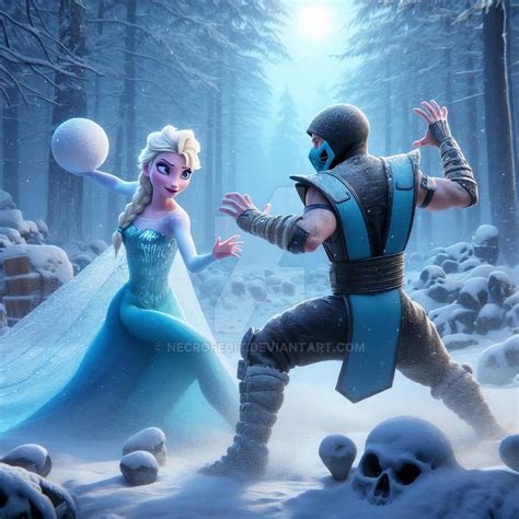 Elsa And Sub Zero Snowball Fight 4 Upscaled By Necrofecit On Deviantart