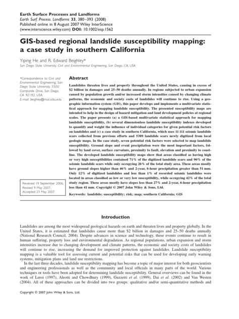 pdf gis based regional landslide dokumen tips