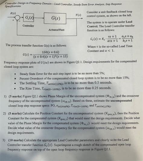 Solved Controller Design In Frequency Domain Lead