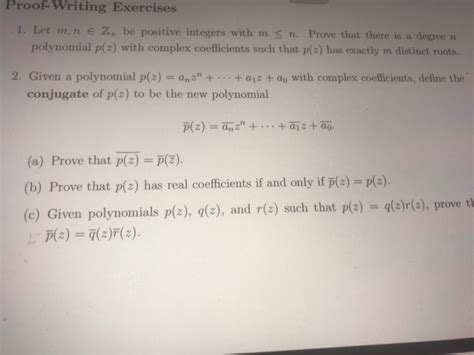 Solved Proof Writing Exercises Let Min Z Be Positive Chegg