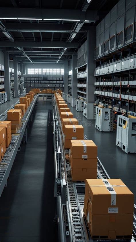 An Ultra Modern Robotic Distribution Center For Mail And Parcels Robots Sorting And