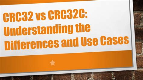 Crc32 Vs Crc32c Understanding The Differences And Use Cases Youtube