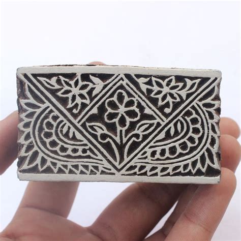 Buy Floral Border Block Print Stamp Carve Fabric Stamp Carve Block Stamp Hand Carved Textile