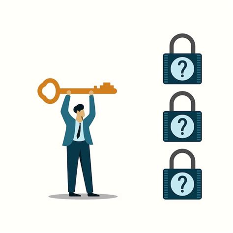Premium Vector Businessman Holding Key To Unlock Or Reach Goal Success