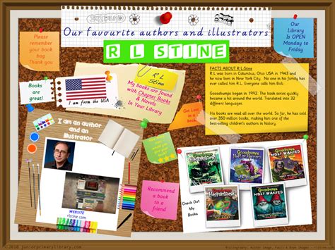 Library Poster R L Stine Author Of Goosebumps Chapter Books Teaching Resources