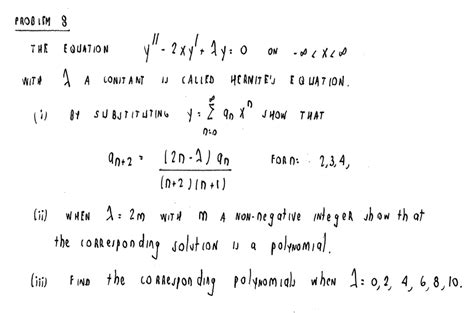 Solved The Equation Y 2xy Lambda Y 0 On Infinity