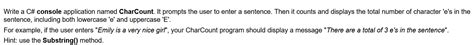 Solved Write A C Console Application Named Charcount It