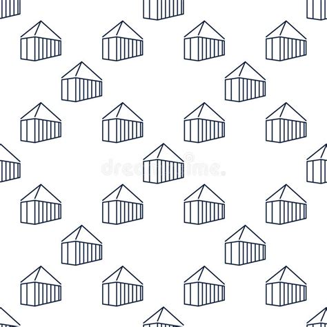 Vector Shipping Container Seamless Pattern In Line Style Stock Vector Illustration Of Design