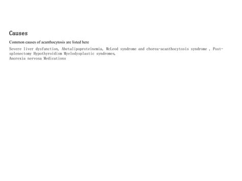 Acanthocytes Causes Etiology Clinical Sognificance Future Pptx