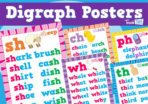 Digraph Posters | Digraph, Teaching posters, Phonics words