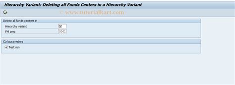 OFDG SAP Tcode Delete Funds Centr In Hierarchy Variant Transaction Code