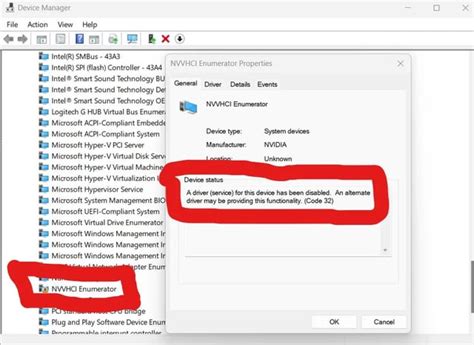Code 32 Error On Device Manager A Driver Service For This Device Has Been Disabled Under