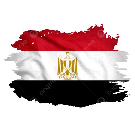 새로운 수채화 하드 브러시의 이집트 국기 이집트 깃발 펄럭이는 이집트 국기 Png 일러스트 및 Psd 이미지 무료 다운로드