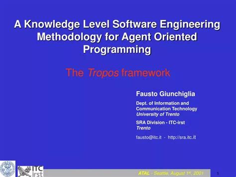 ppt a knowledge level software engineering methodology for agent