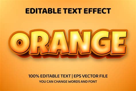 Premium Vector Orange Text Style Effect