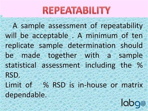 Method Validation Repeatability Ppt Free Download
